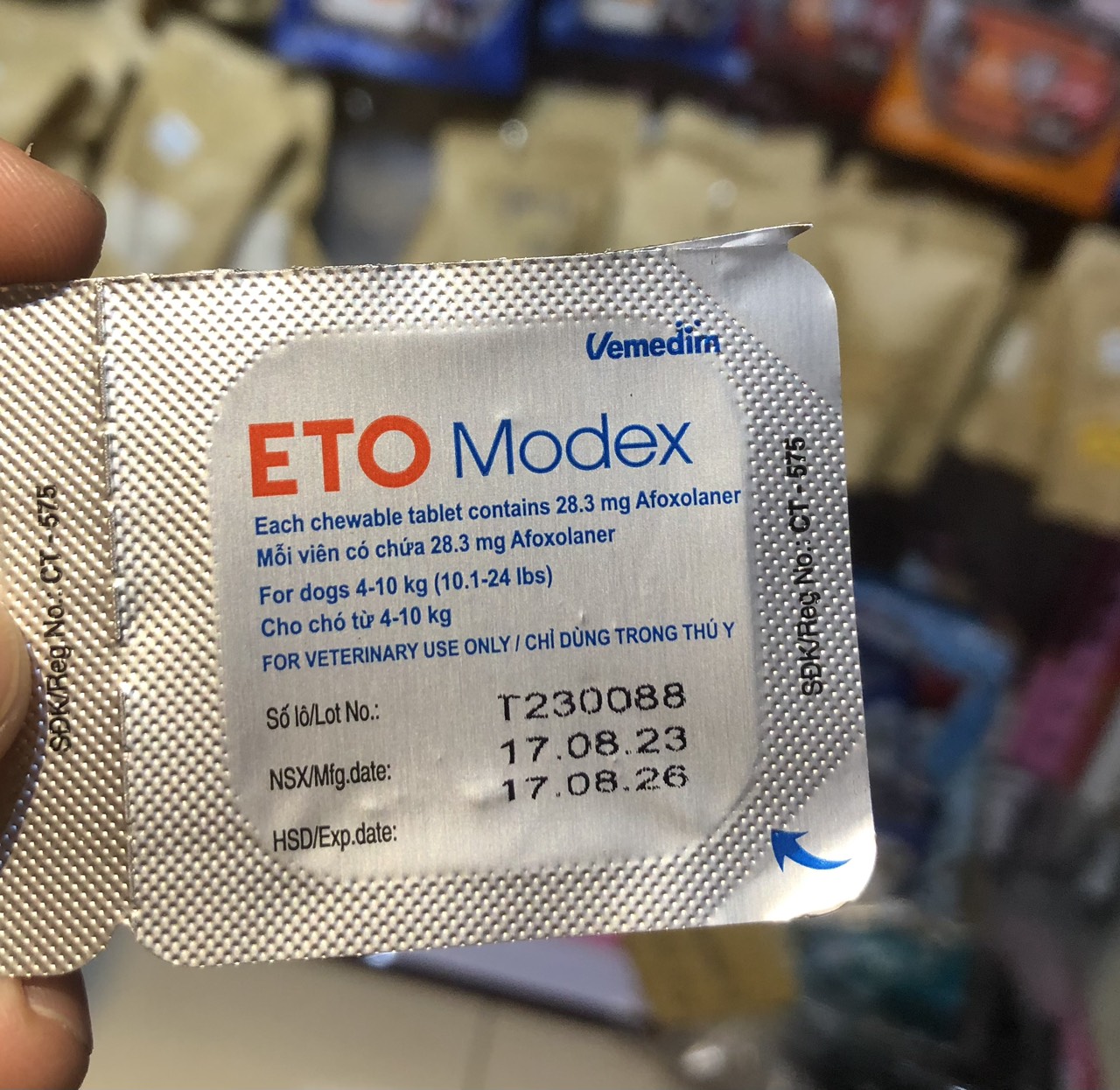 Viên nhai Eto Modex dành cho chó vị bò giúp chống ve, rận, bọ chét ...