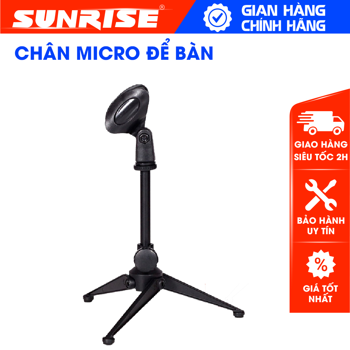 Giá đỡ micro để bàn cao cấp kiềng 3 chân thân kim loại chắc chắn TS-07 ...