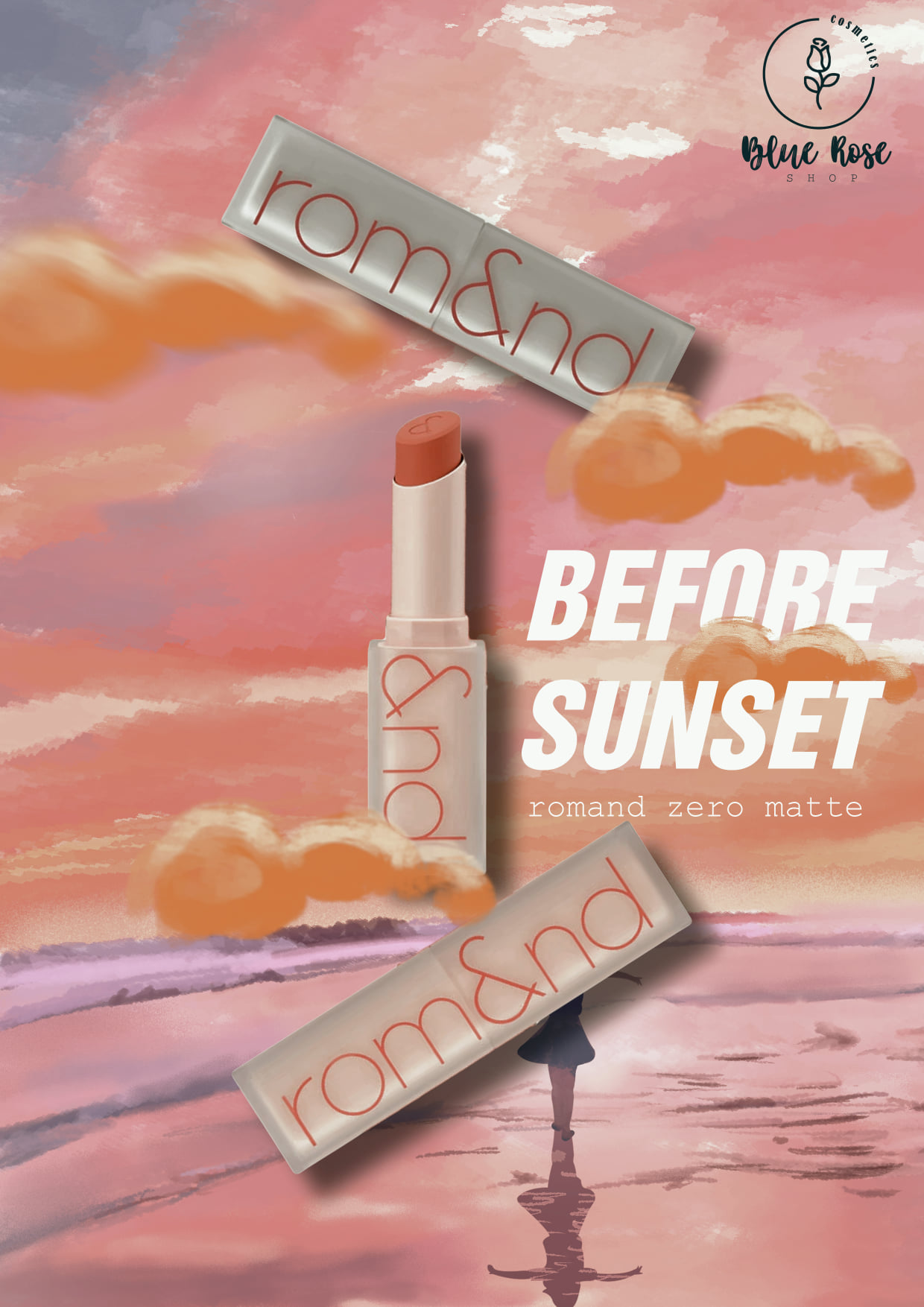 Son Romand NEW Zero Matte Lipstick #04 BEFORE SUNSET - Hồng đất pha tím ...