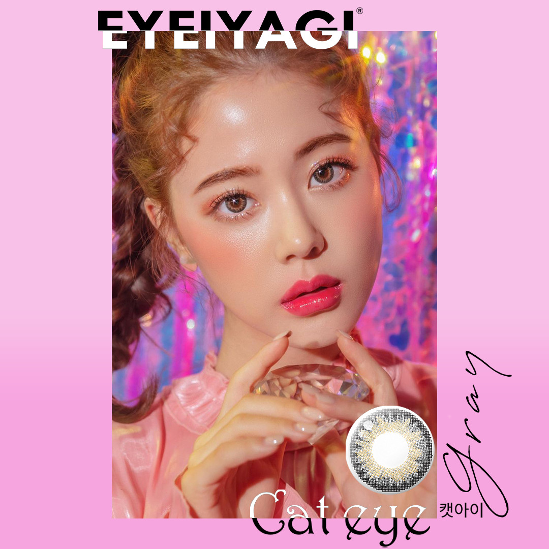 [LENS Y KHOA] EYEIYAGI Tone xám tự nhiên CAT EYE GRAY - kính áp tròng Y ...