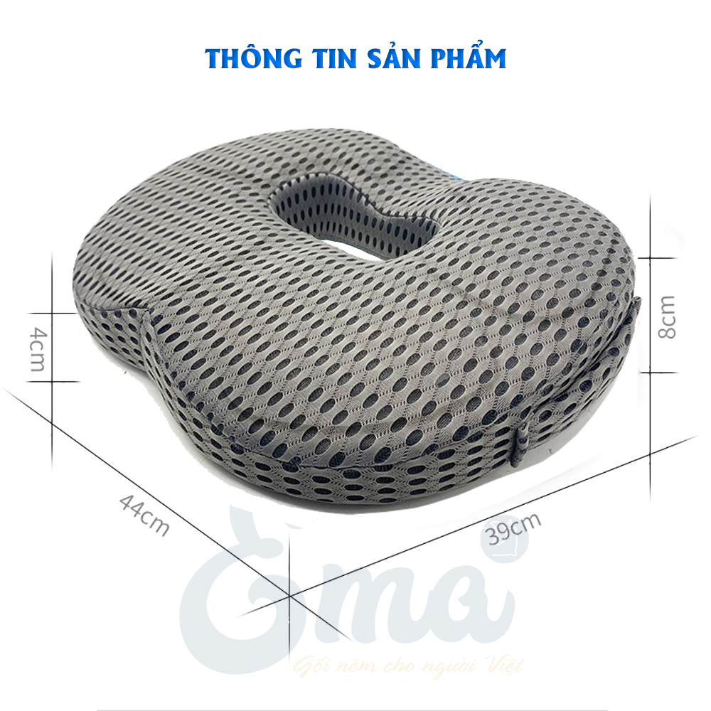 Đệm ngồi chống trĩ Ema - Giảm đau vùng trĩ, phòng tránh trĩ dành cho dân văn phòng, lái xe ...