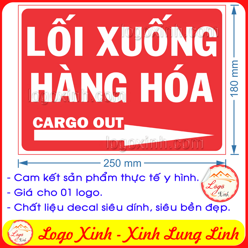 LOGO TEM STICKER BIỂN CHỈ DẪN LỐI LÊN XUỐNG HÀNG HÓA- CARGO IN CARGO ...