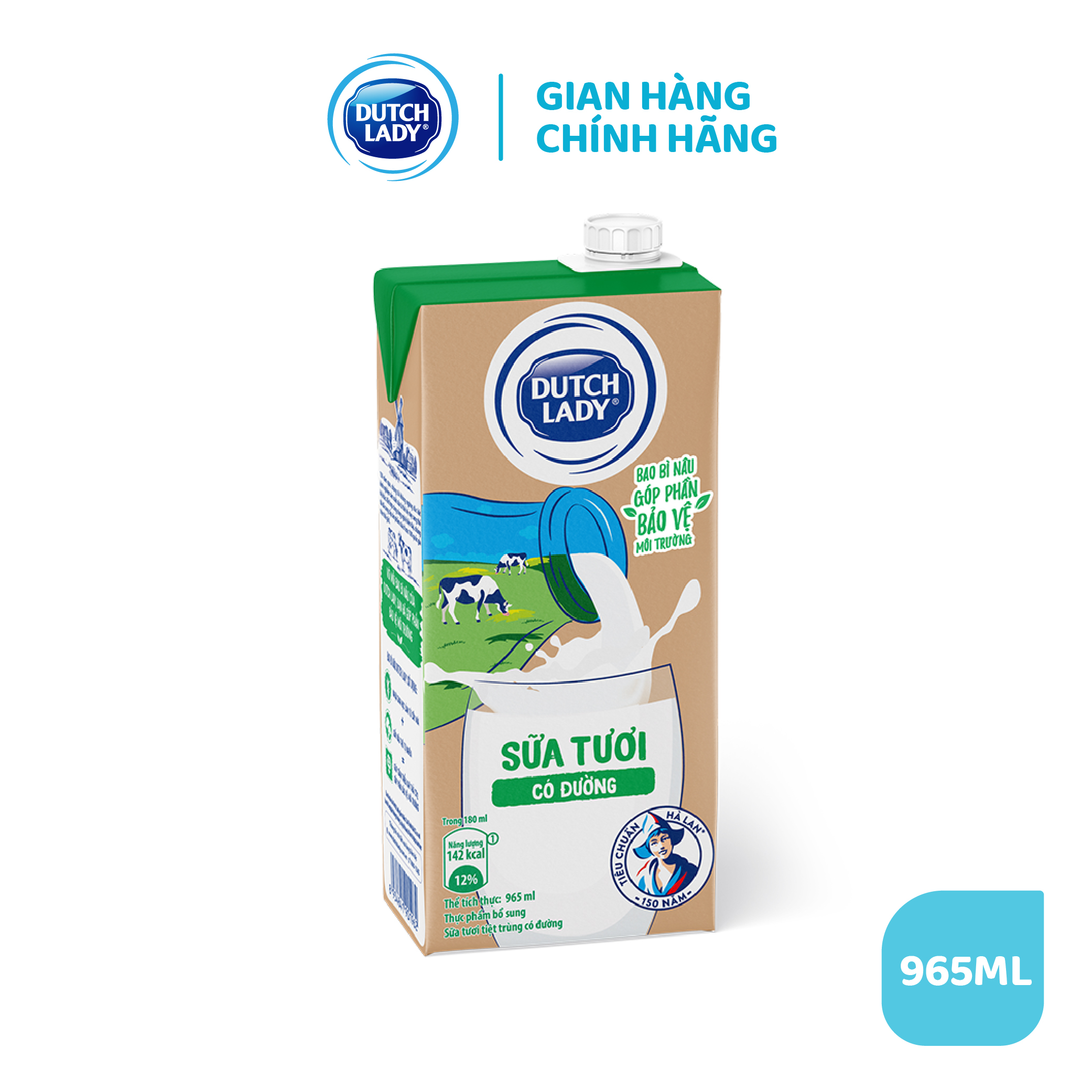 Hộp Sữa Tươi Tiệt Trùng Dutch Lady Cô Gái Hà Lan Có Đường 965ml | Lazada.vn