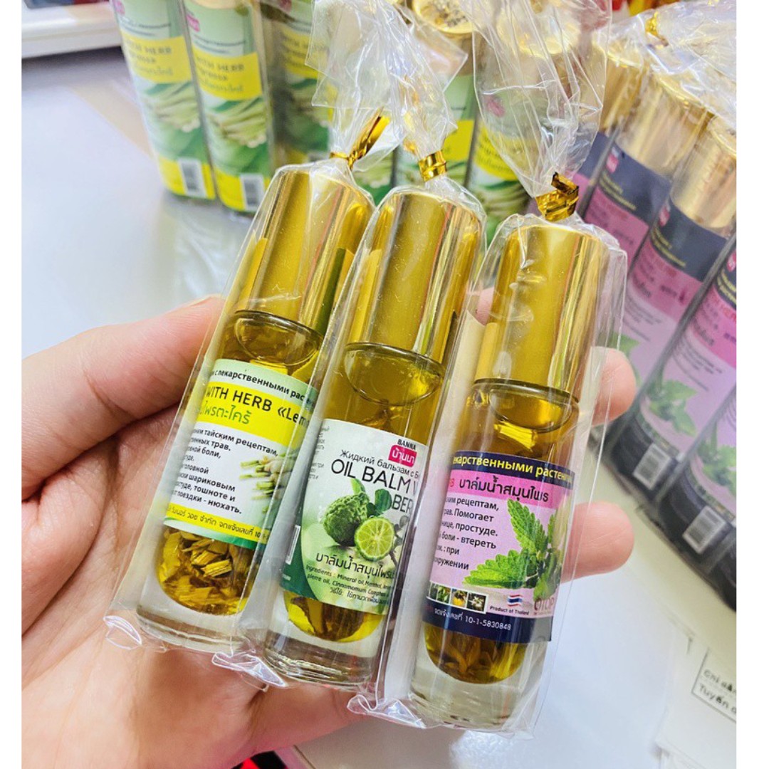 (Lố 12 Chai) Dầu Lăn Thảo Dược Banna OTOP Oil Balm With Herb 10ml Sả ...