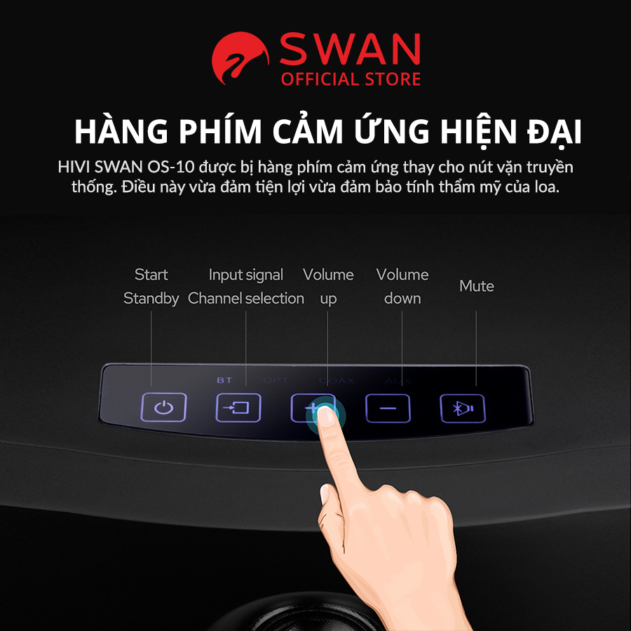 Loa HIVI SWAN OS-10 - Kiểu 2.0 - Bluetooth v5.0 - Phím cảm ứng - Bass ...