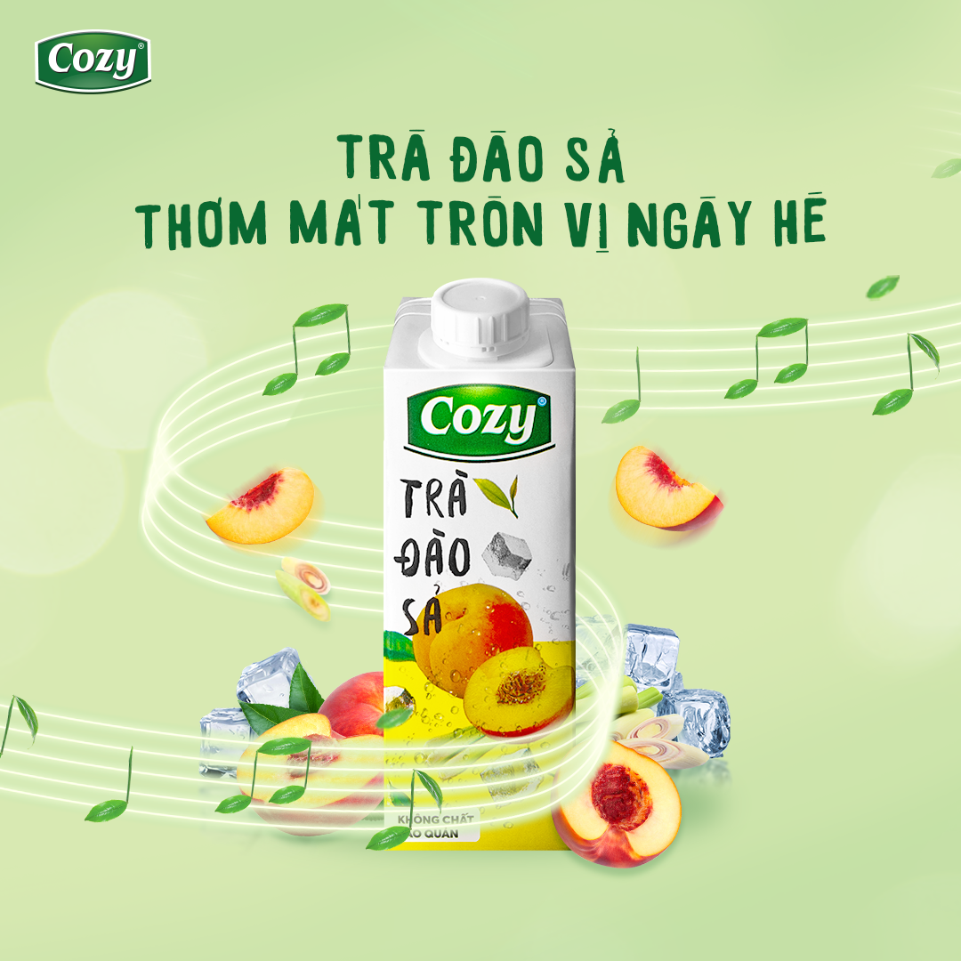 [Lốc 4 hộp] trà trái cây COZY ( trà đào sả, trà tắc mật ông, trà vải ...
