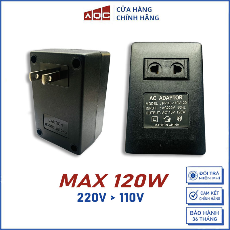 CỤC Đổi Nguồn 220V Sang 110V loại 120W Biến Áp 220V Ra 110V Max 120W Dùng Nhiều Thiết Bị Nội địa ...