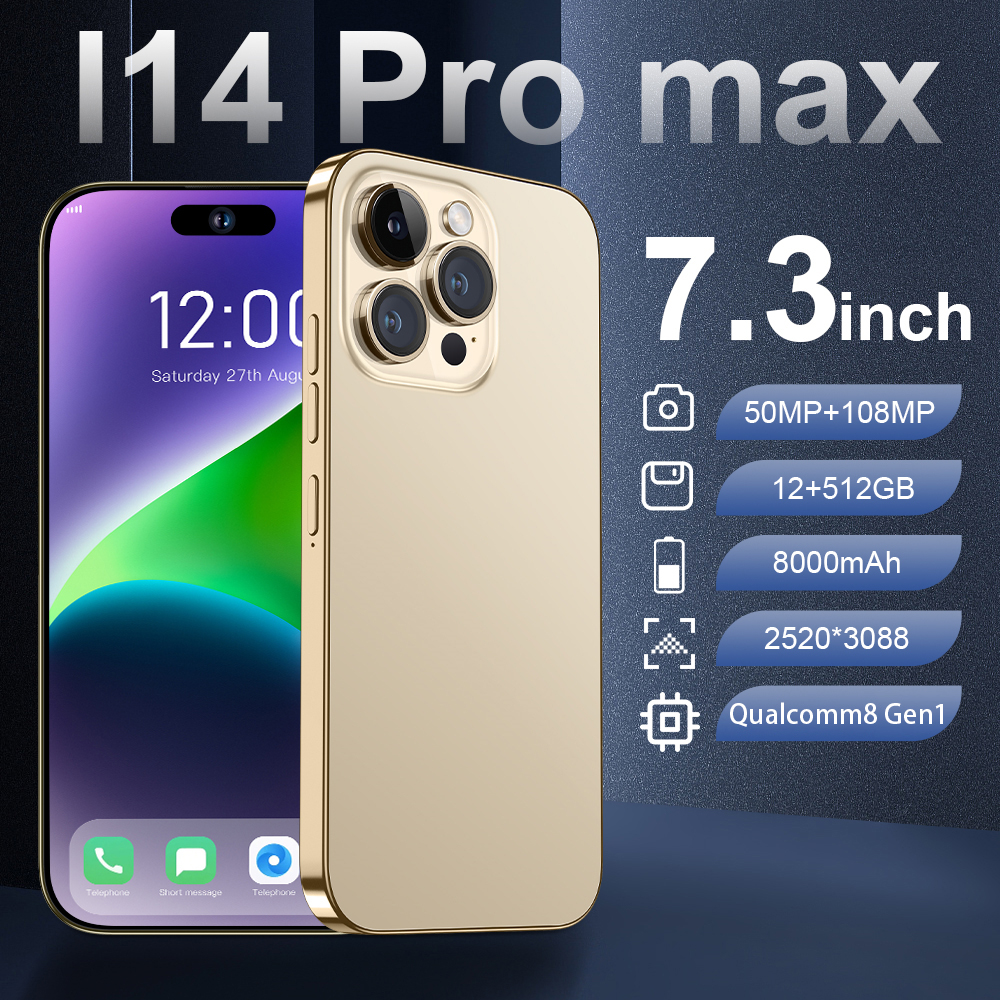 Điện thoại i14 Pro max Giá cả phải chăng Full HD 512GB Android Pin ...