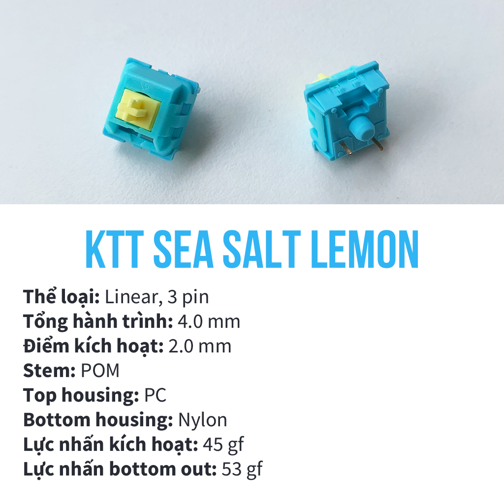 KTT Mint Peach Sea Salt Lemon switch bán lẻ công tắc phím cơ tuyến tính ...