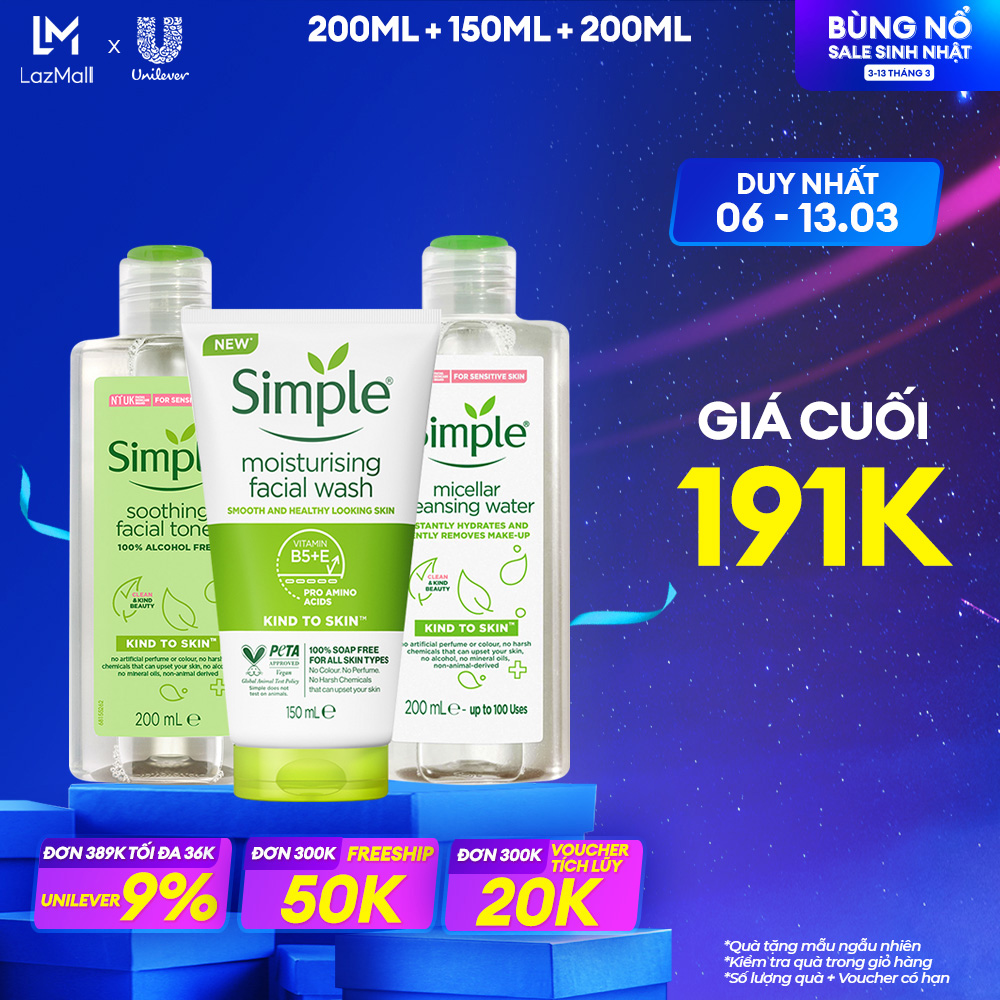 [TEM NHẬP KHẨU] Nước tẩy Trang Cho Da Nhạy Cảm Simple Micellar ...
