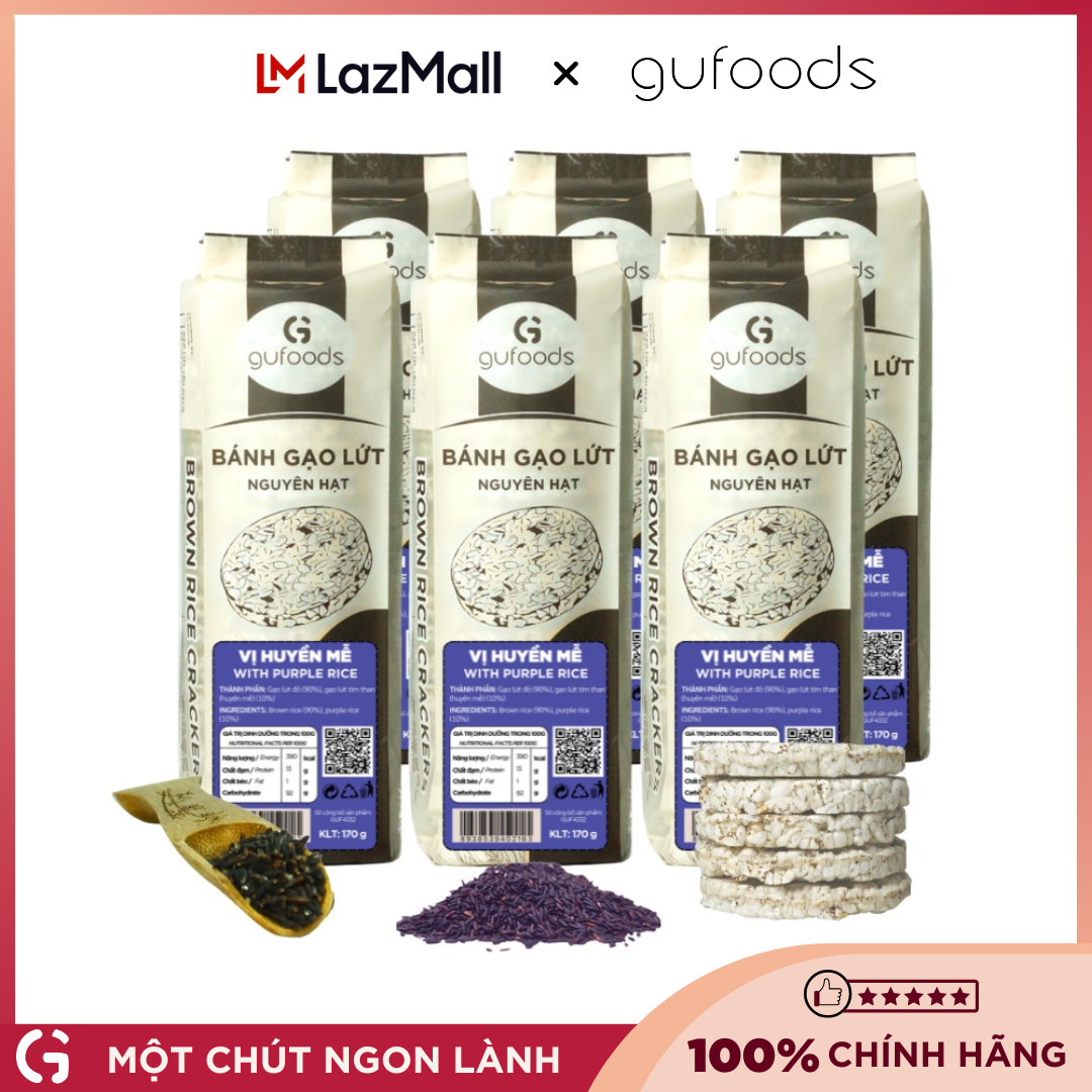 Combo 2 gói Bánh gạo lứt huyền mễ ăn kiêng tập GYM GUfoods (mỗi gói ...