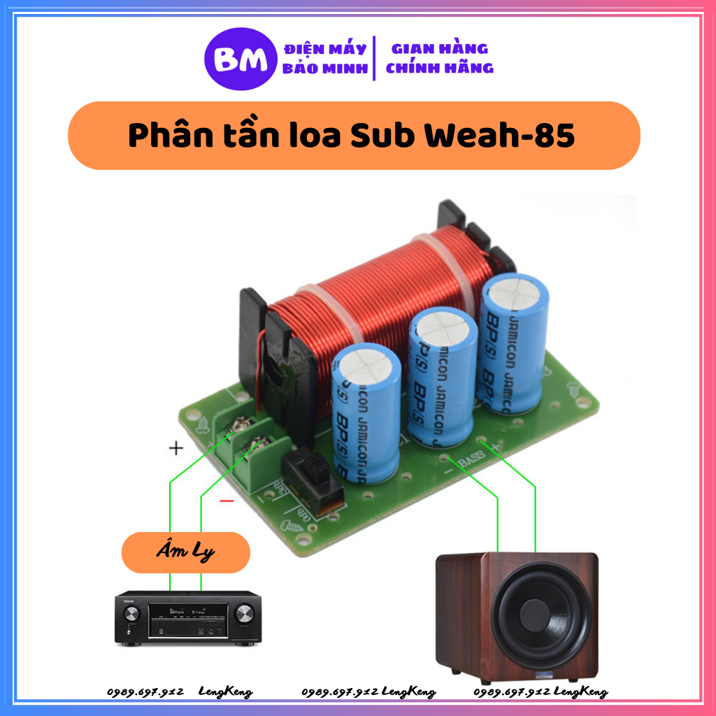 Phân tần loa Sub Weah-85 dùng cho âm thanh gia đình | Mạch phân tần loa ...