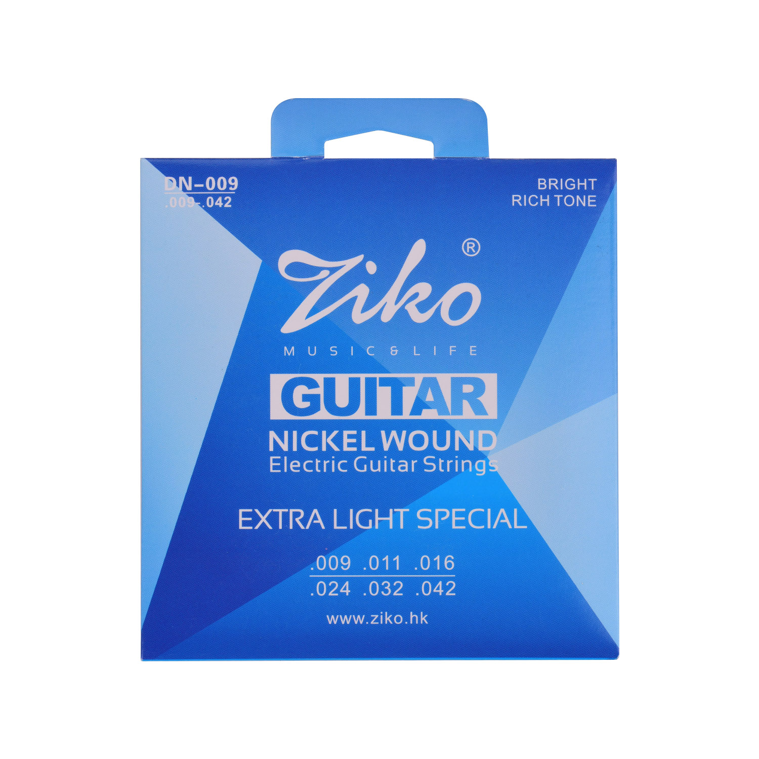 ZIKO DN-010 Normal Light Guitar Strings for Electric Guitars Hexagonal ...