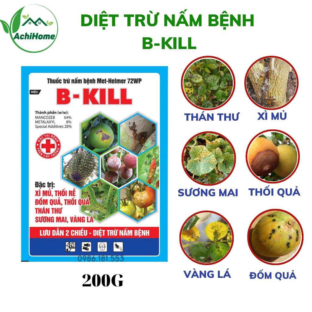 Thuốc Trừ Bệnh B-KILL ( Gói 200 Gram) - Trừ Sạch Nấm Bệnh, Thán Thư ...