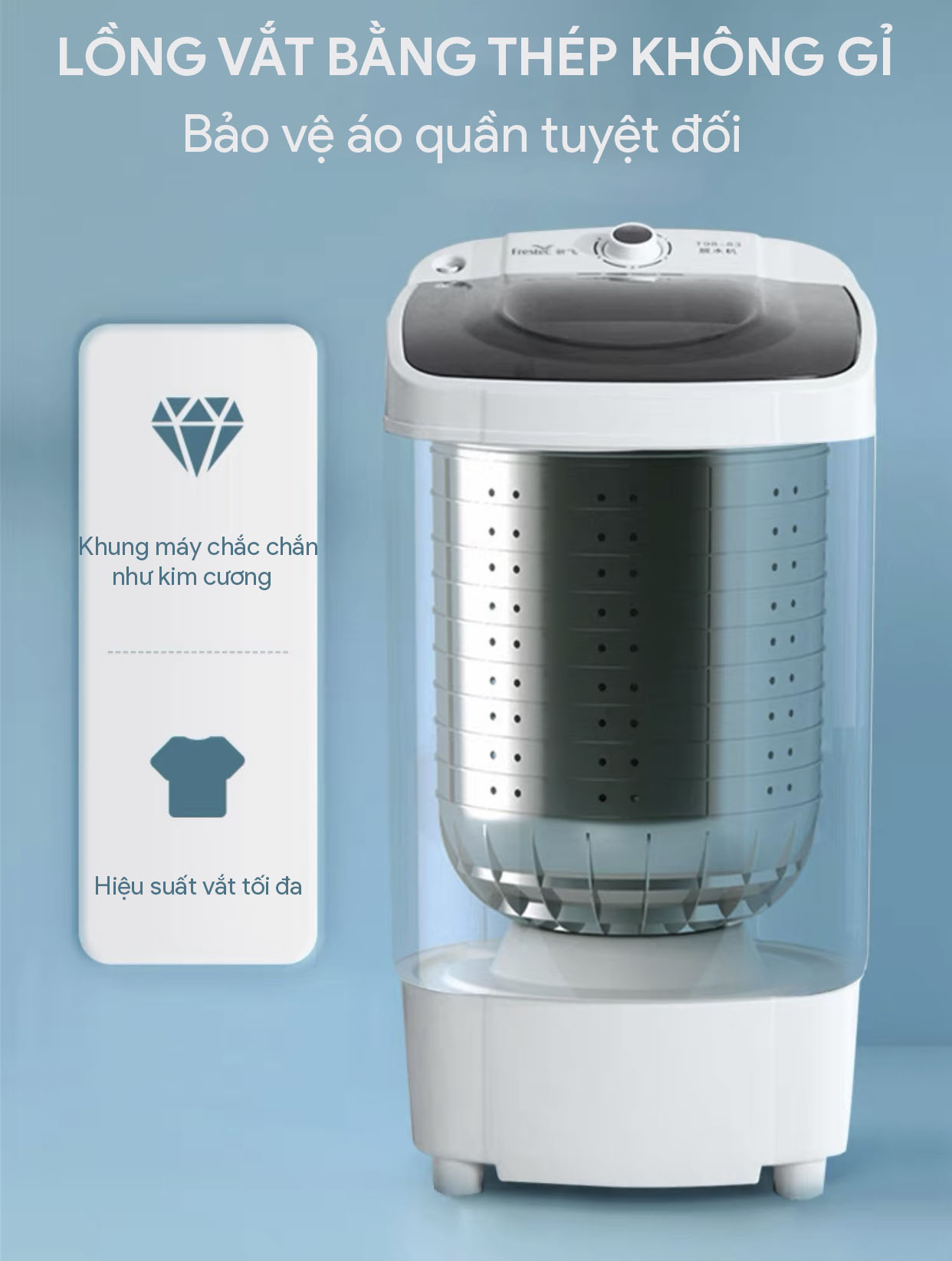Máy Vắt Quần Áo Chigo Máy Vắt Mini Vắt Khô Quần Áo Khối Lượng 9.8KG ...