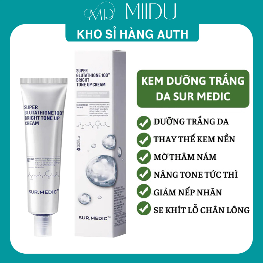 3 Tặng 1 Kem Dưỡng Nâng Tông Trắng Da SUR MEDIC Super Glutathione 100 ...