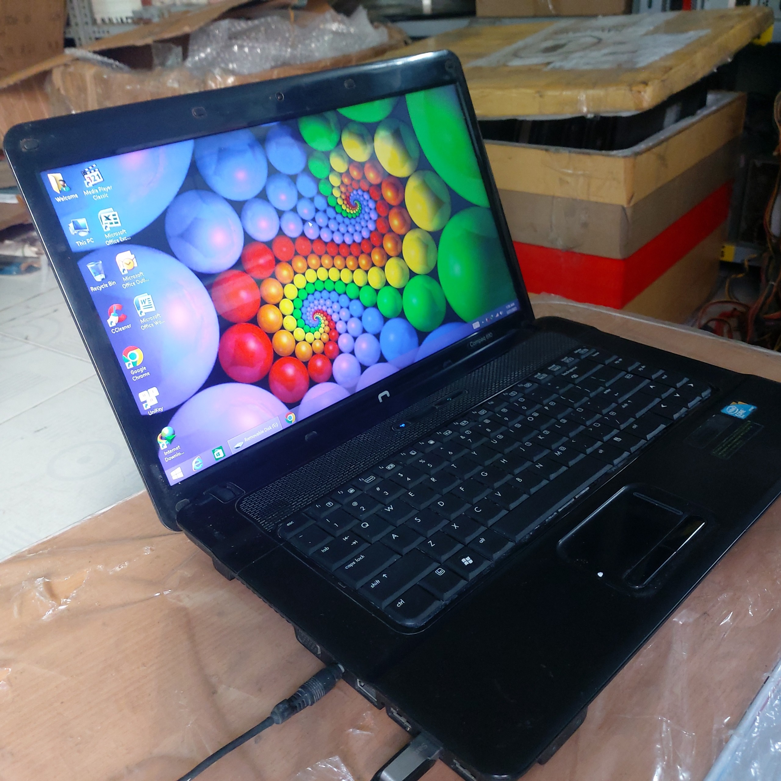 Laptop Hp compaq 610 C2D T5870 ram 4G màn hình 14 inch phầm mềm Windows ...