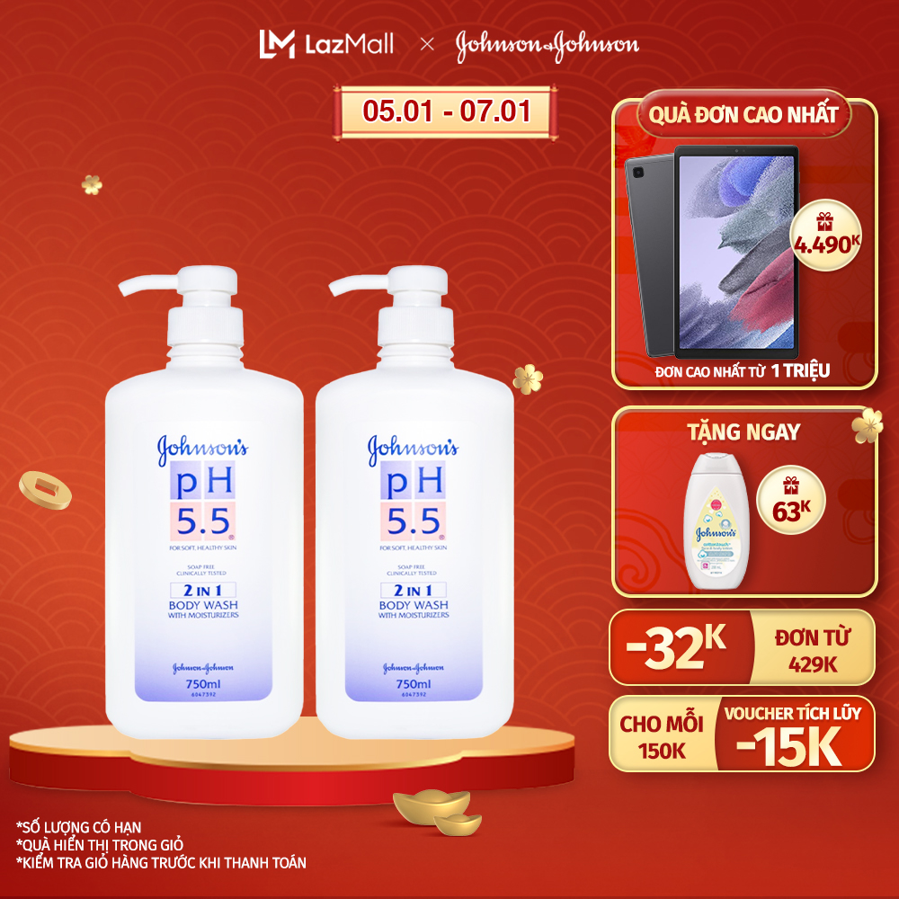 Combo 2 Sữa Tắm Người Lớn Dầu Hạnh Nhân Johnsons Adult Ph5.5 - Dung Tích 750mlx2 - MixASale