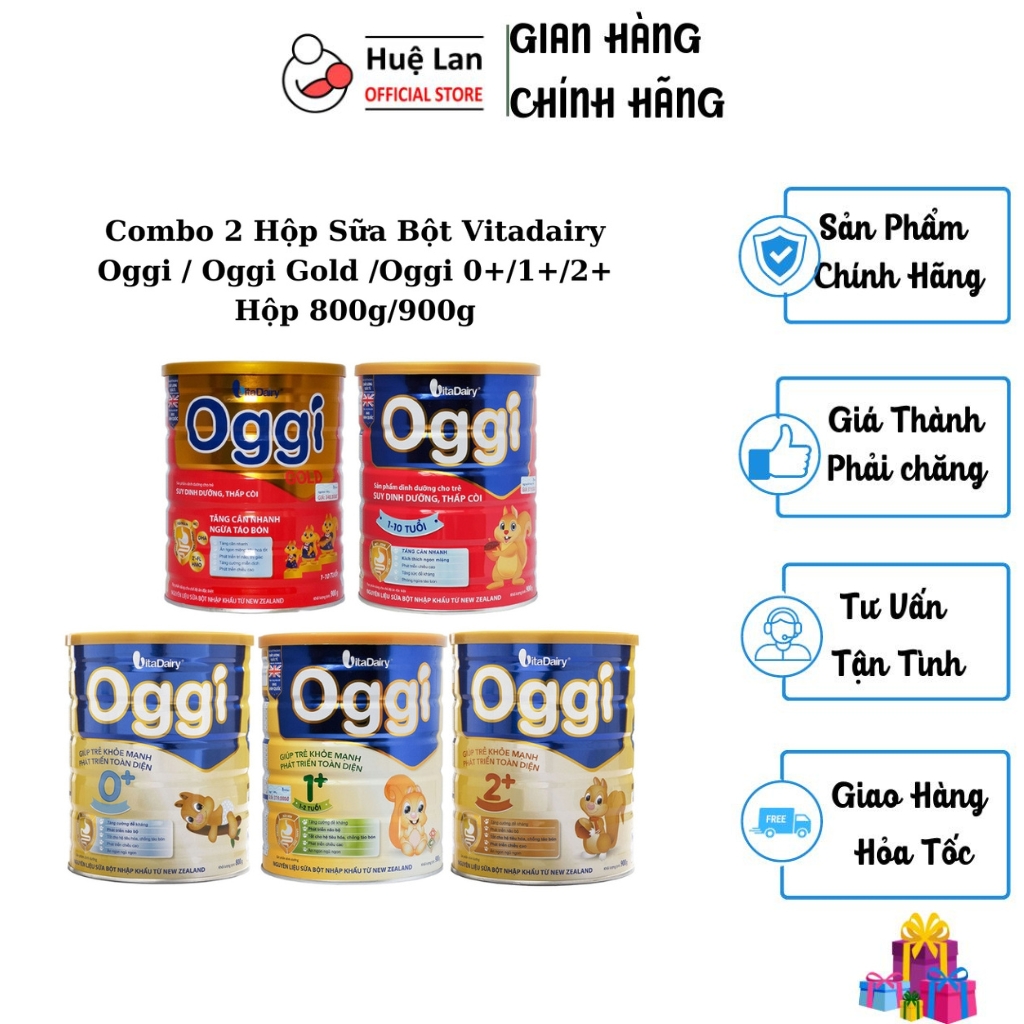 Combo 2 Hộp Sữa Bột Vitadairy Oggi Oggi Gold Oggi 012 Hộp 800g900g - huelanofficial - MixASale