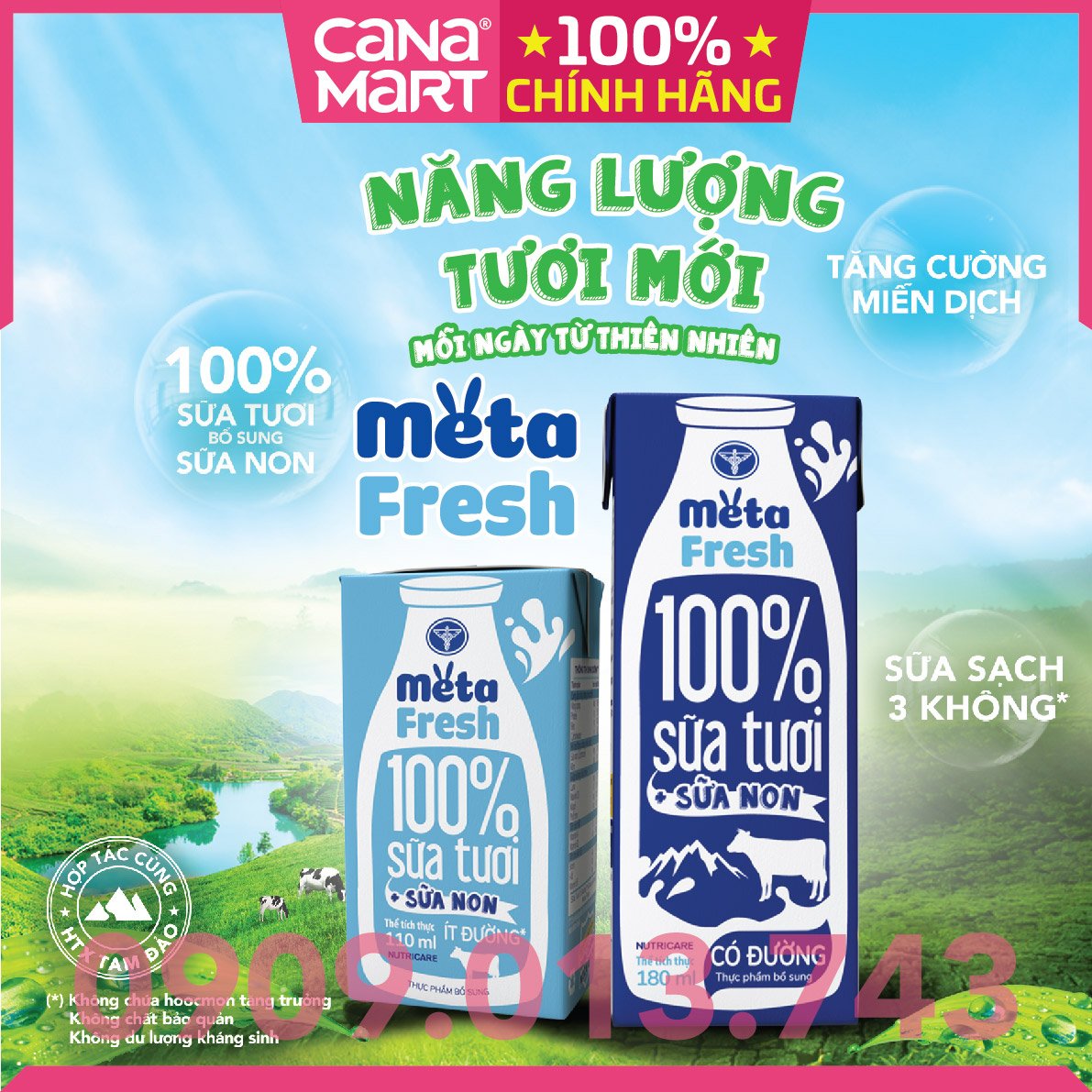 Thùng sữa tươi Nutricare Meta Fresh Ít Đường sữa non tăng cường miễn dịch (180ml) - MixASale