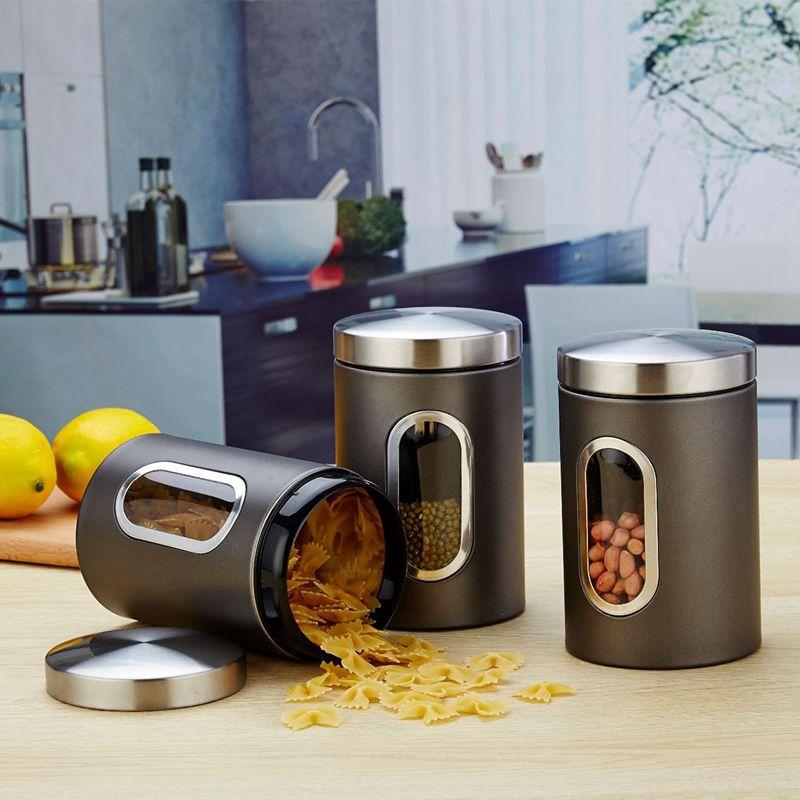 3Pcs 11X16.5Cm Stainless Steel Storage Tank High-Grade Fresh-Keeping ...