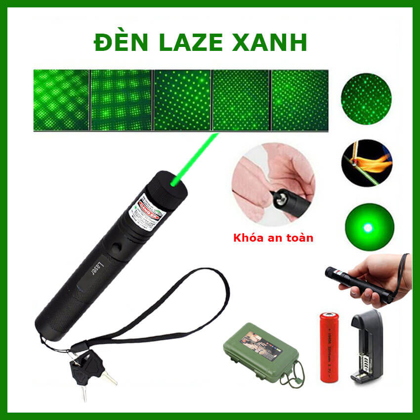 Đèn pin laser 303 tia xanh lá làm bút laze trình chiếu giảng dạy hiệu quả, bút lazer thuyết ...