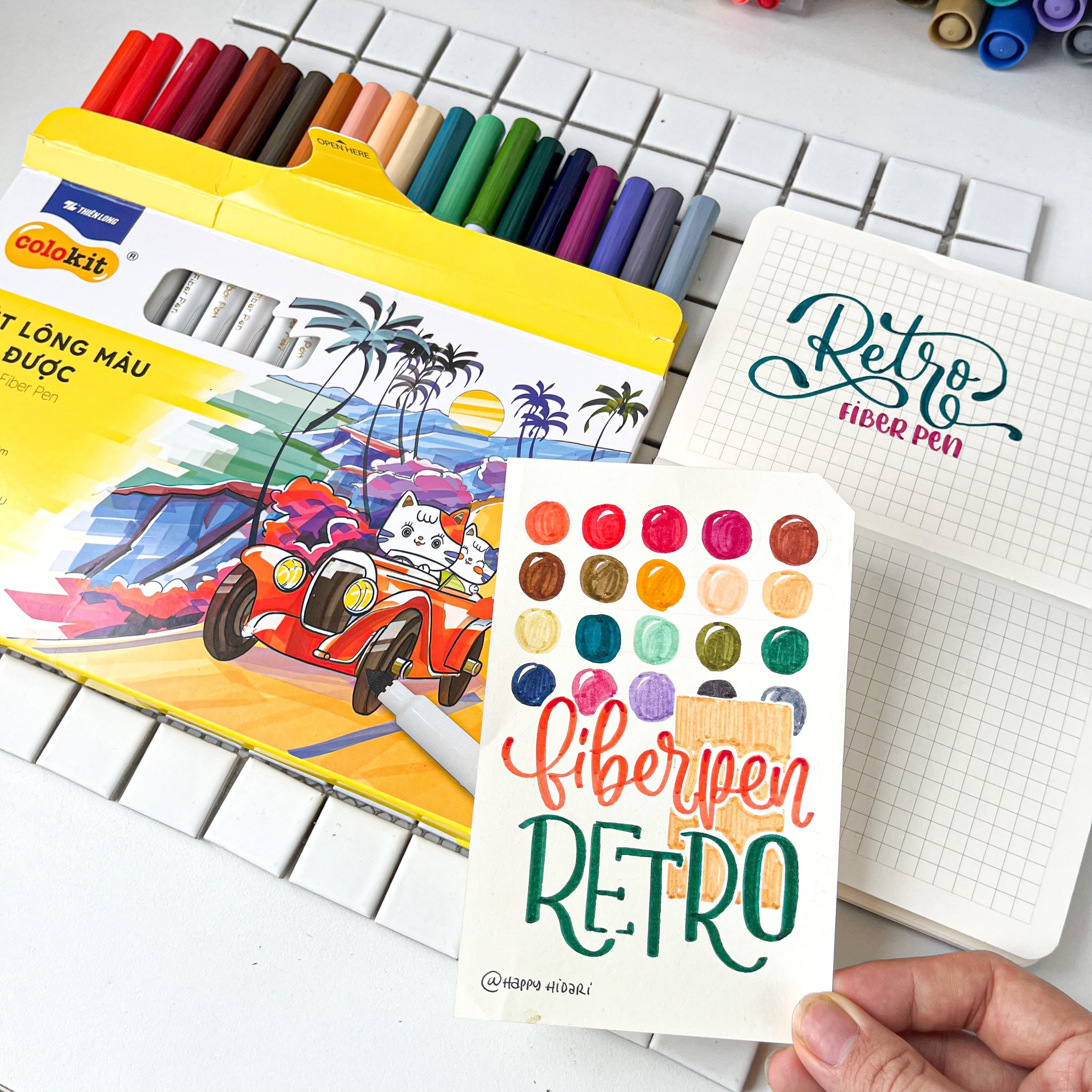 Bộ 20 màu Bút Fiber Pen Pastel Thiên Long Colokit / Calligraphy Bullet ...