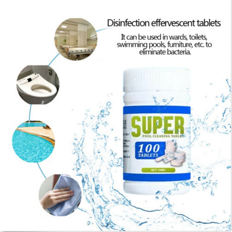 100Pcs/Box Pool Cleaning Effervescent Chlorine Tablets Cage ...