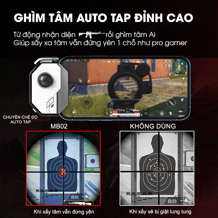 Tay cầm chơi game điện thoại Memo MB02 - Joystick hỗ trợ macro ghìm tâm auto tap liên quân ff ...