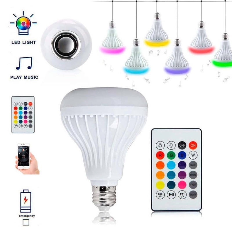 Bóng Đèn LED Bluetooth Không Dây Loa Đèn Phát Nhạc Thông Minh RGB 12W ...