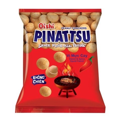 Snack nhân đậu phộng da cá PINATTSU Oishi túi 10 gói 13g | Lazada.vn
