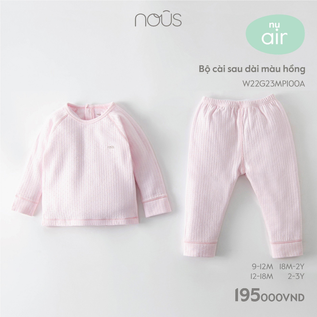 [Nous Baby] Bộ quần áo cài sau Nous dành cho bé gái, bé trai chất Nu ...