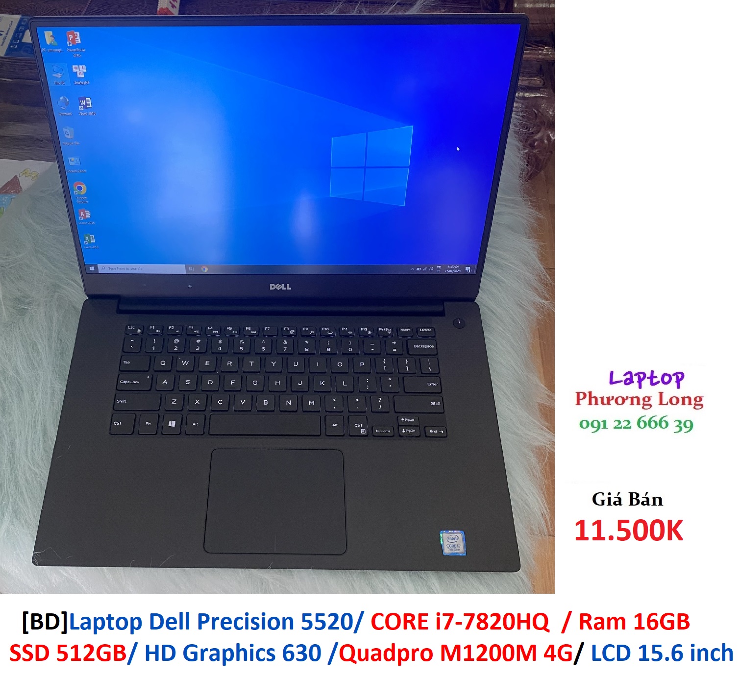 BDLaptop Dell Precision 5520 CORE i7-7820HQ Ram 16GB SSD 512GB HD ...