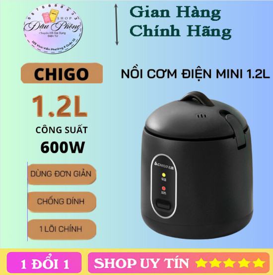 .Nồi cơm điện mini Chigo 1.2L, nồi cơm nấu đa năng, nấu cơm, hầm cháo, hấp, xào, luộc, thiết kế ...