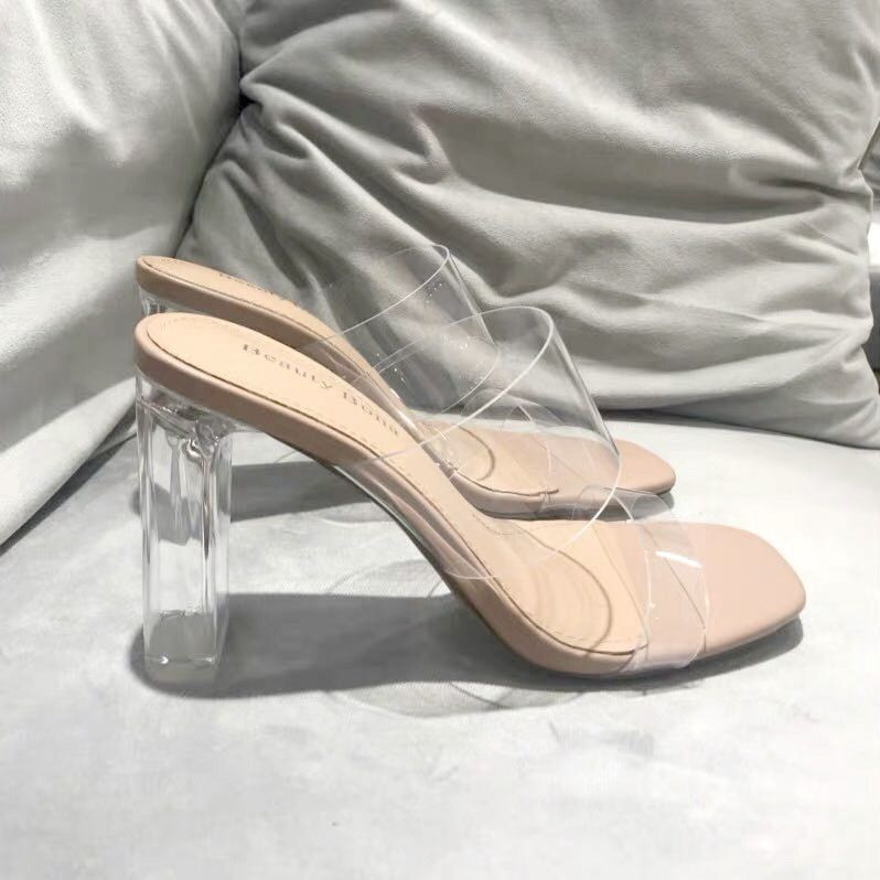 Women's sandals transparent high heels open toe high heels women's ...