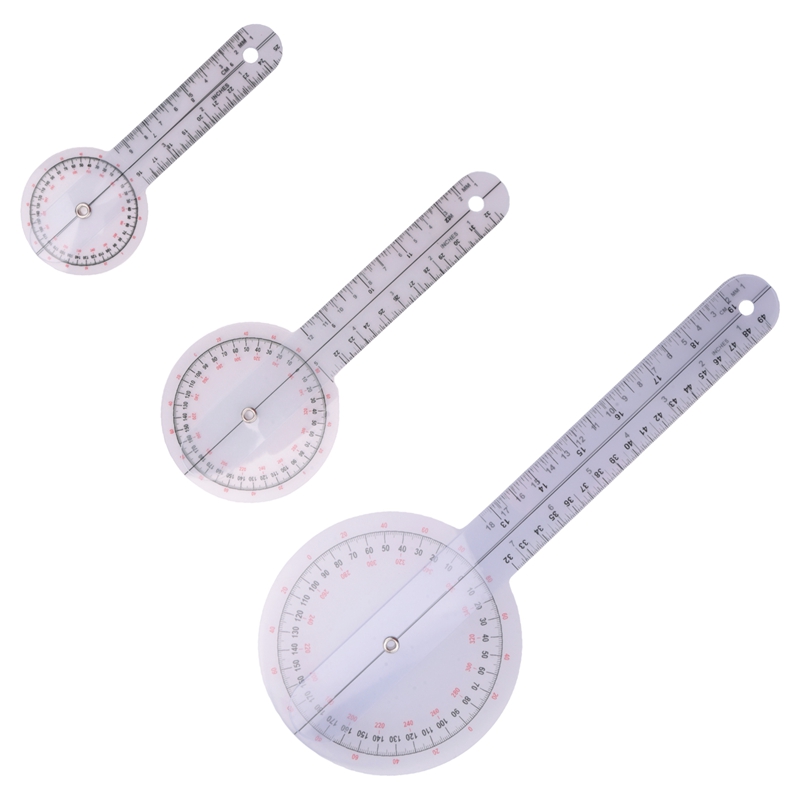 3-Piece Goniometer 6/8/12 Inch Occupational Therapy Protractor Tool ...