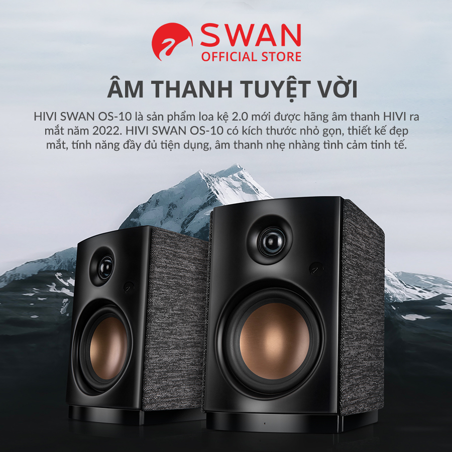 Loa HIVI SWAN OS-10 - Kiểu 2.0 - Bluetooth v5.0 - Phím cảm ứng - Bass ...