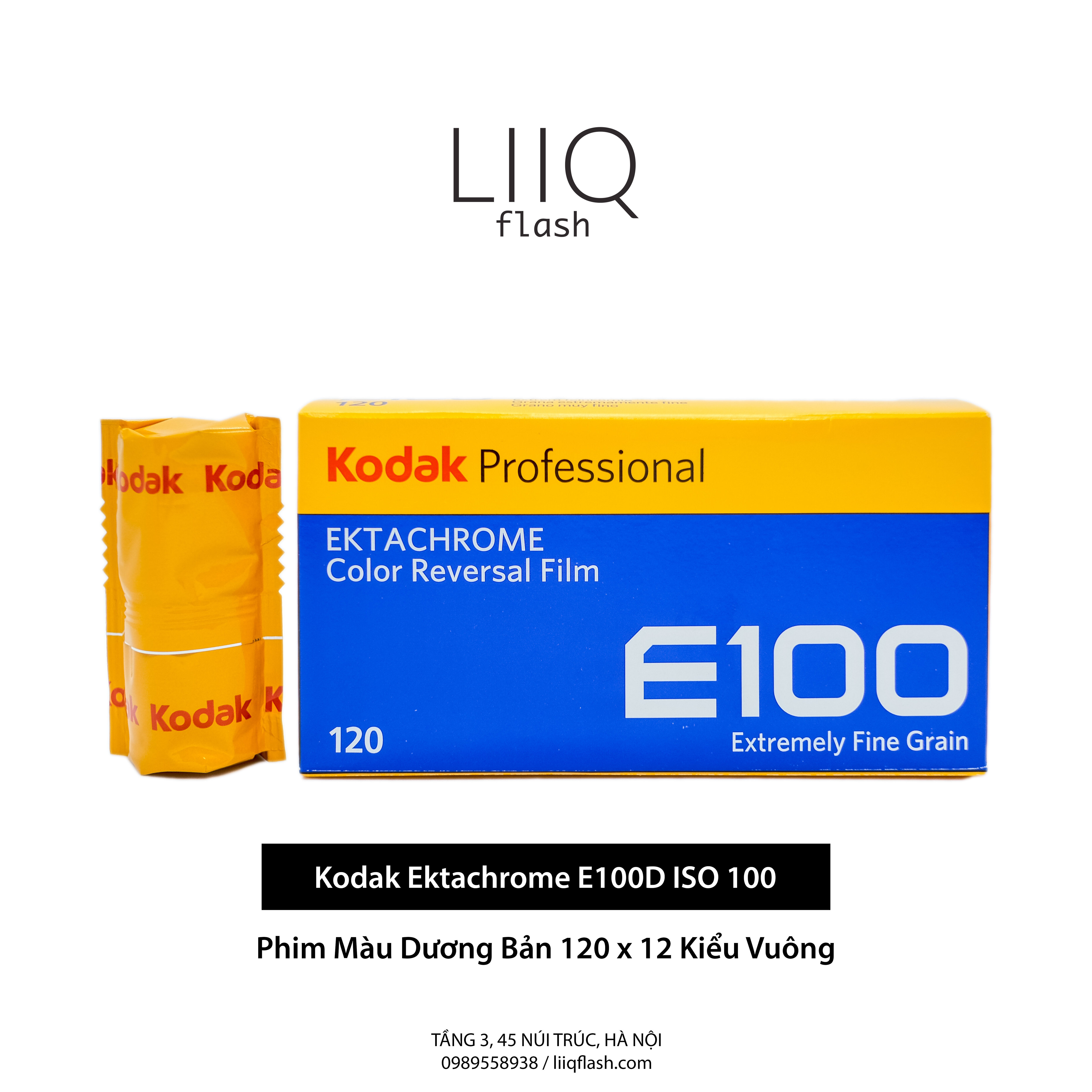 Phim Kodak Ektachrome E100D ISO 100, Màu Color Reversal, 120 x 12 Kiểu Vuông, In Date Cho Máy ...