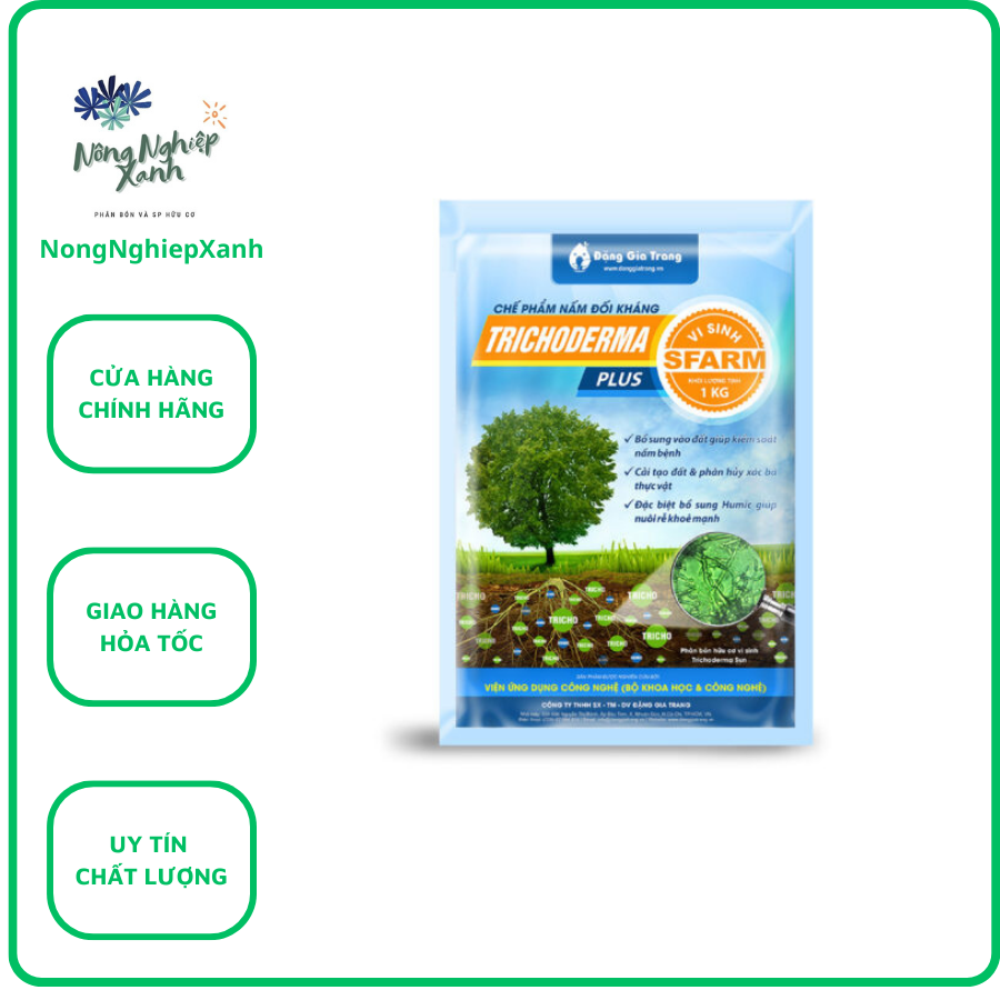 Trichoderma plus chế phẩm nấm đối kháng vi sinh Sfarm 1kg | Lazada.vn