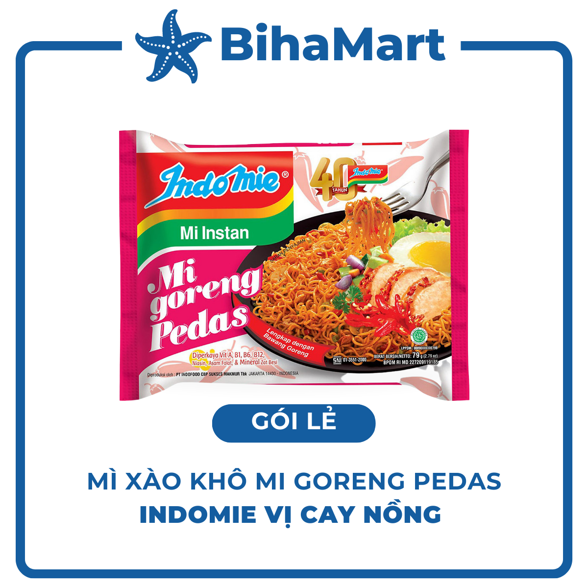 [GÓI LẺ] - INDOFOOD - Mì xào khô Indomie vị cay nồng (Mi Goreng Pedas ...