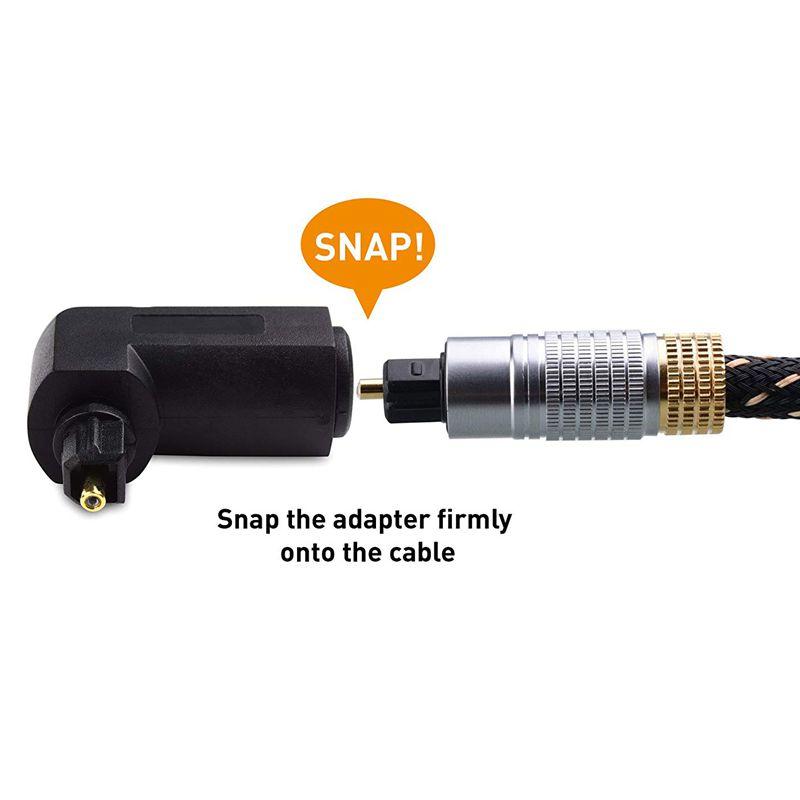 2-Pack Right Angle Toslink Adapter (Toslink Extension) Male to Female ...