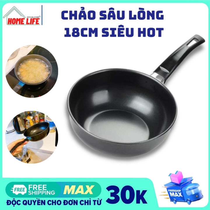 [SIÊU HOT] Chảo Chiên Ngập Dầu Sâu Lòng Size 18cm, Chảo Chống Dính Cao ...