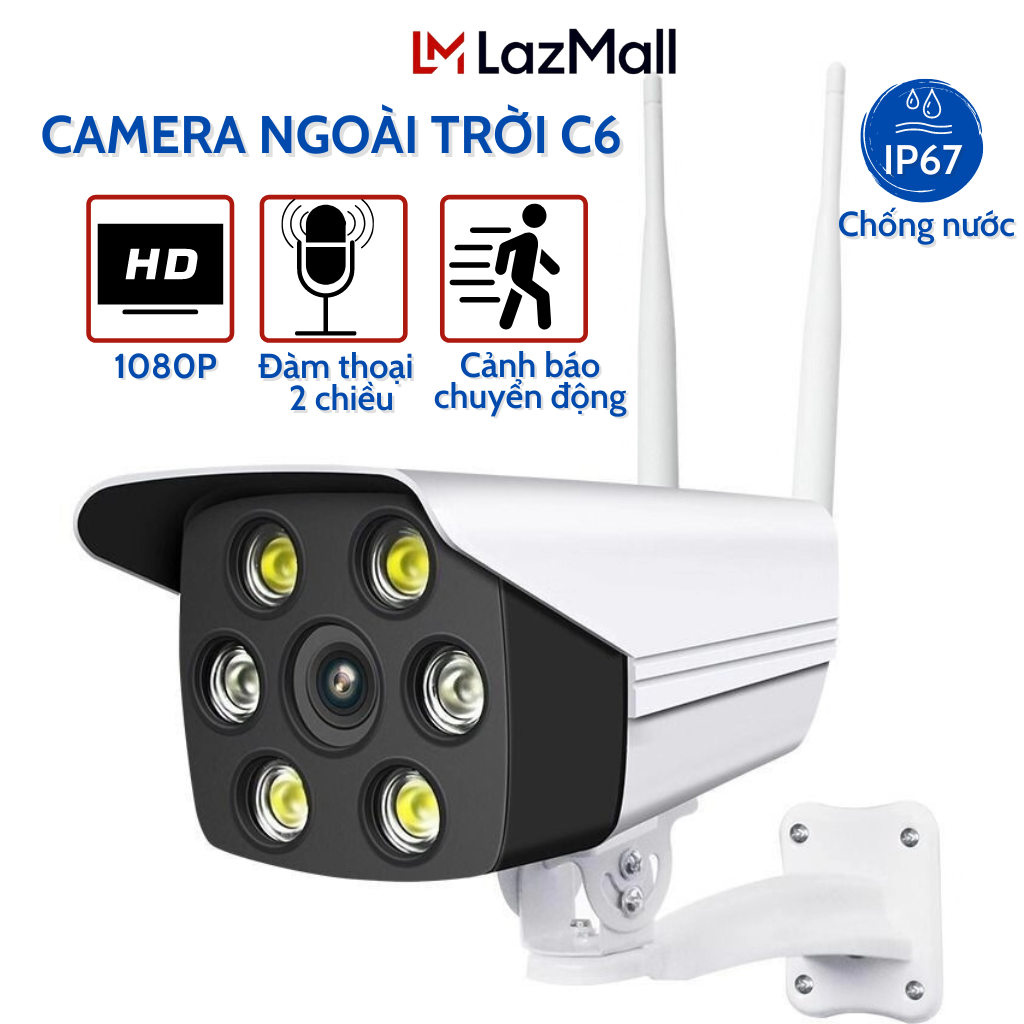 Camera wifi không dây 360 độ ngoài trời, giám sát điều khiển từ xa, có màu ngày đêm - Hàng chính ...