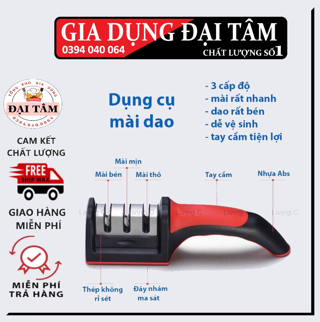 TIỆN LỢI Dụng Cụ Mài Dao Kéo Đa Năng Gk-Knife Sharpener X8 Cầm Tay 3 ...