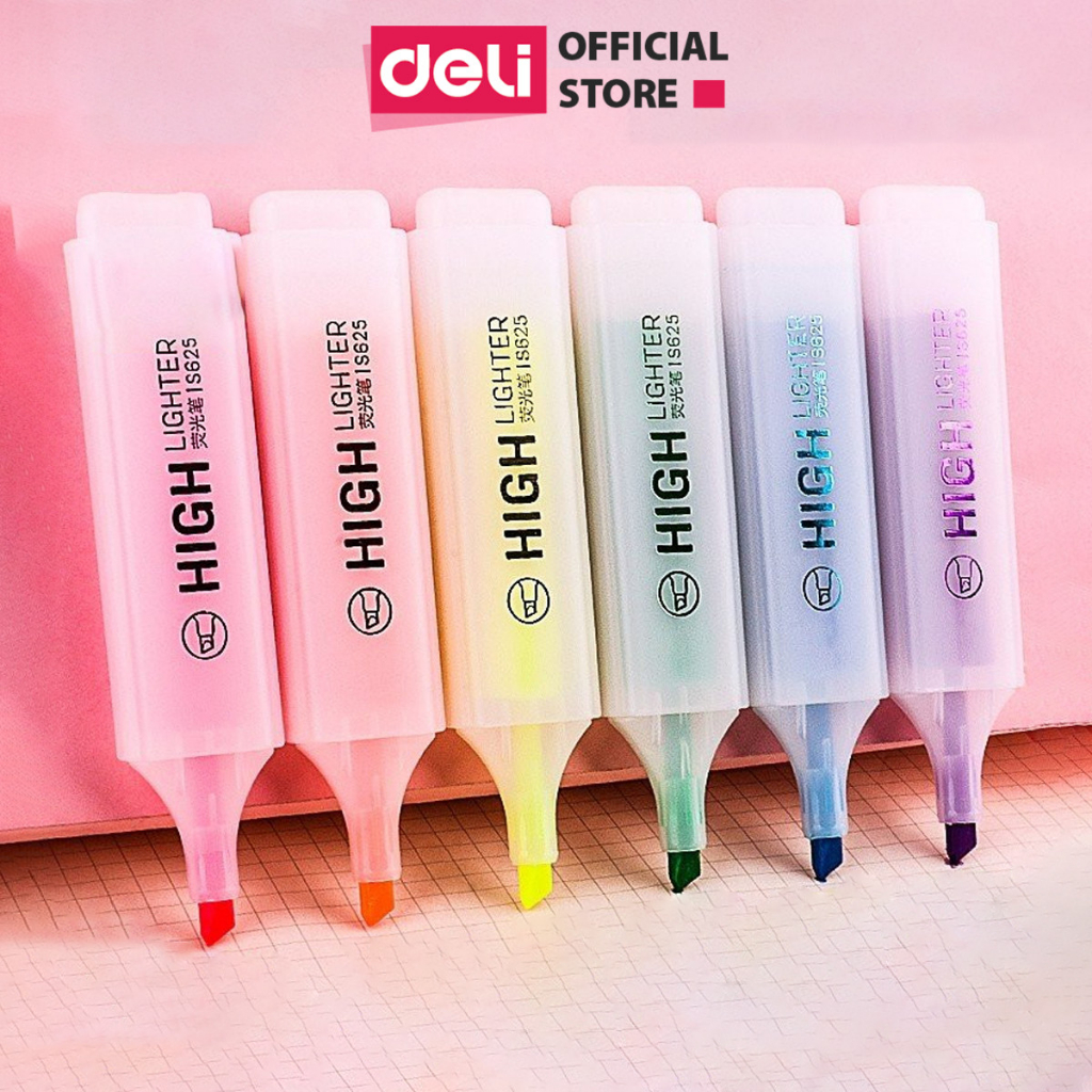 Bút highlight nhớ dòng dạ quang Macaron Deli bút đánh dấu bút hilighter ...