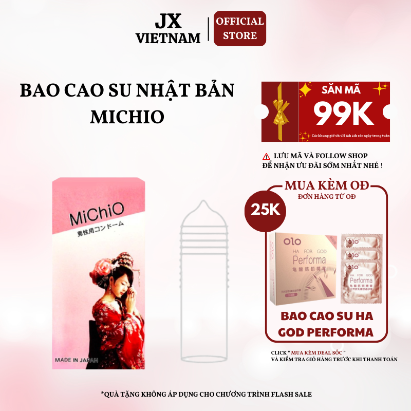 Bao Cao Su MICHIO NHẬT BẢN - Gân và siêu mỏng, hương chuối nhẹ nhàng TH STORE 01. | Lazada.vn