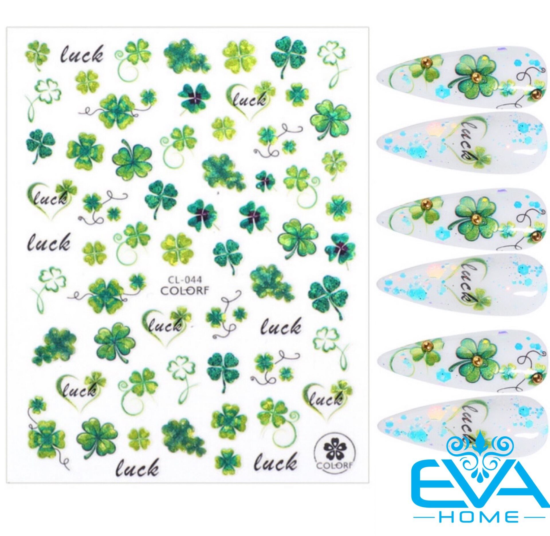 Sticker Dán Móng Tay 3D Dạng Decal Dán Chống Nước Hoạ Tiết Cỏ 3 Lá ...