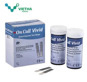 QUE THỬ ĐƯỜNG HUYẾT ONCALL VIVID hộp 25 que - MixASale