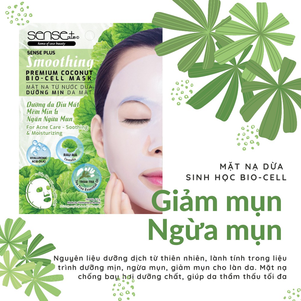 Mặt nạ sinh học cao cấp Sense Plus Premium Coconut Bio-Cell Mask (23g ...