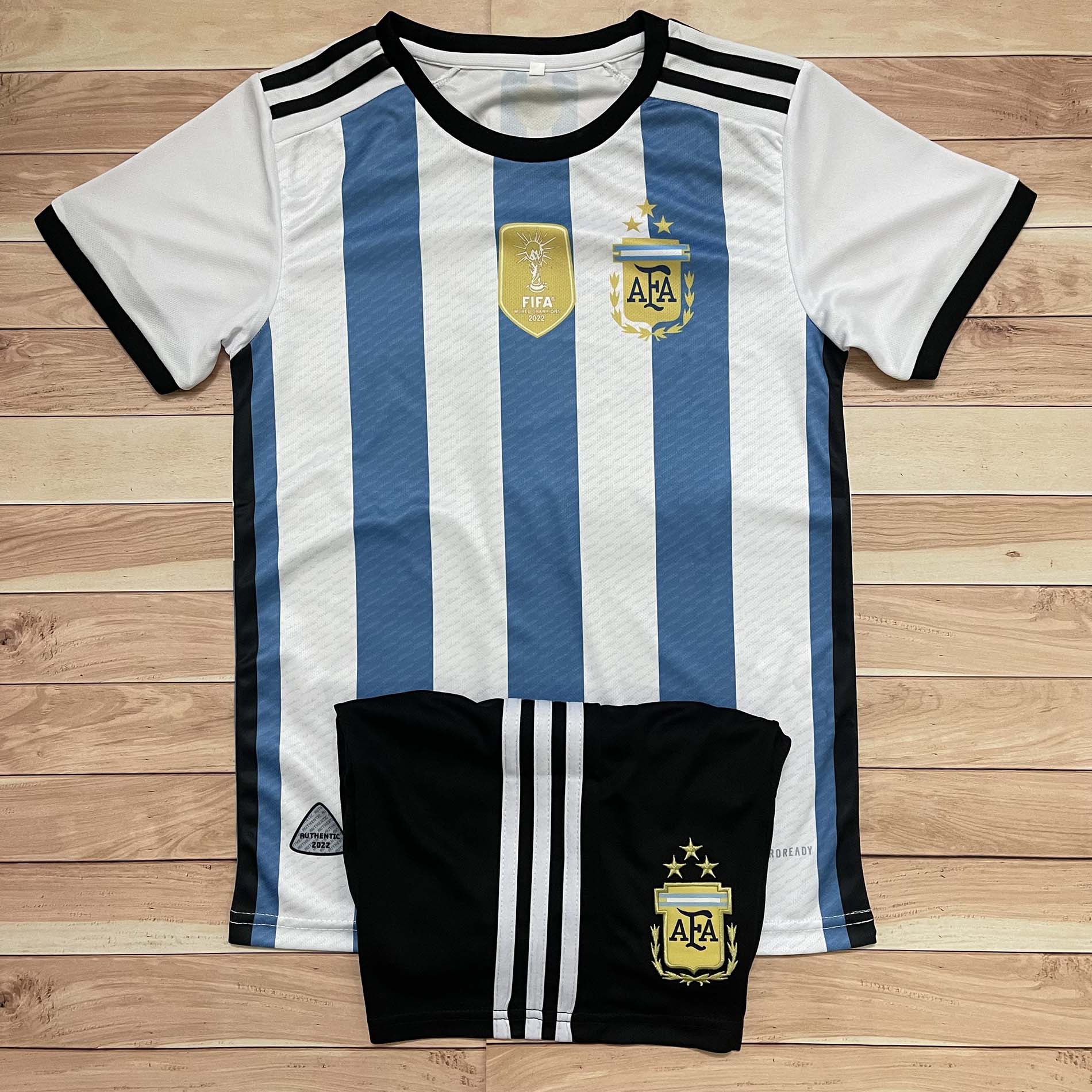 Áo Bóng Đá Áo Đá Banh Trẻ Em Đội Tuyển Argentina Messi Wc 2022 - Vải ...